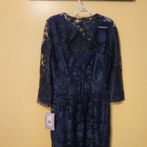 JS Collections | Dresses | Js Collection Womens Formal Navy Blue Lace ...